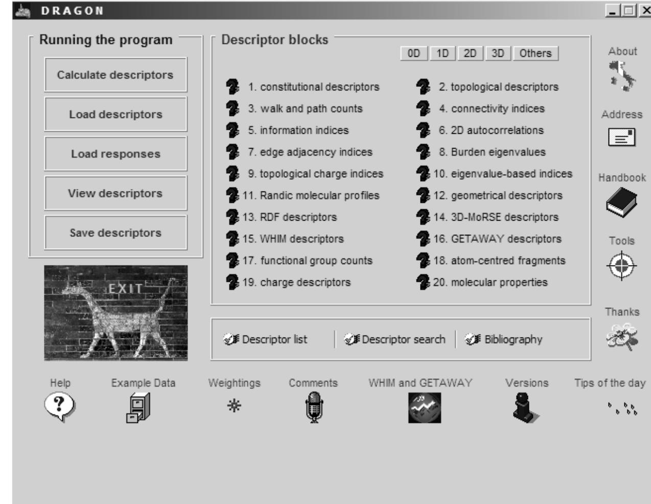 Figure 1 - Dragon Software: An Easy Approach to Molecular