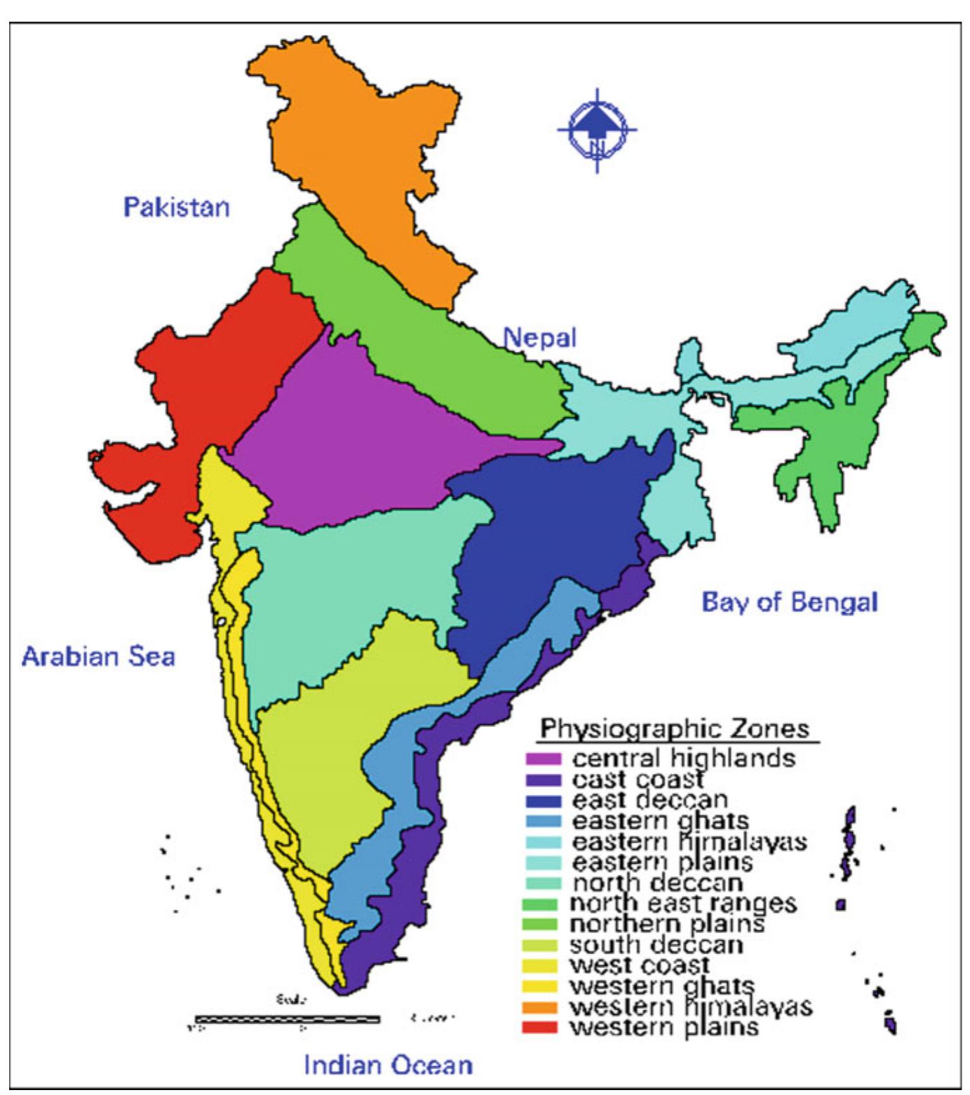 Physiographic zone-wise map of india a two-stage sampling