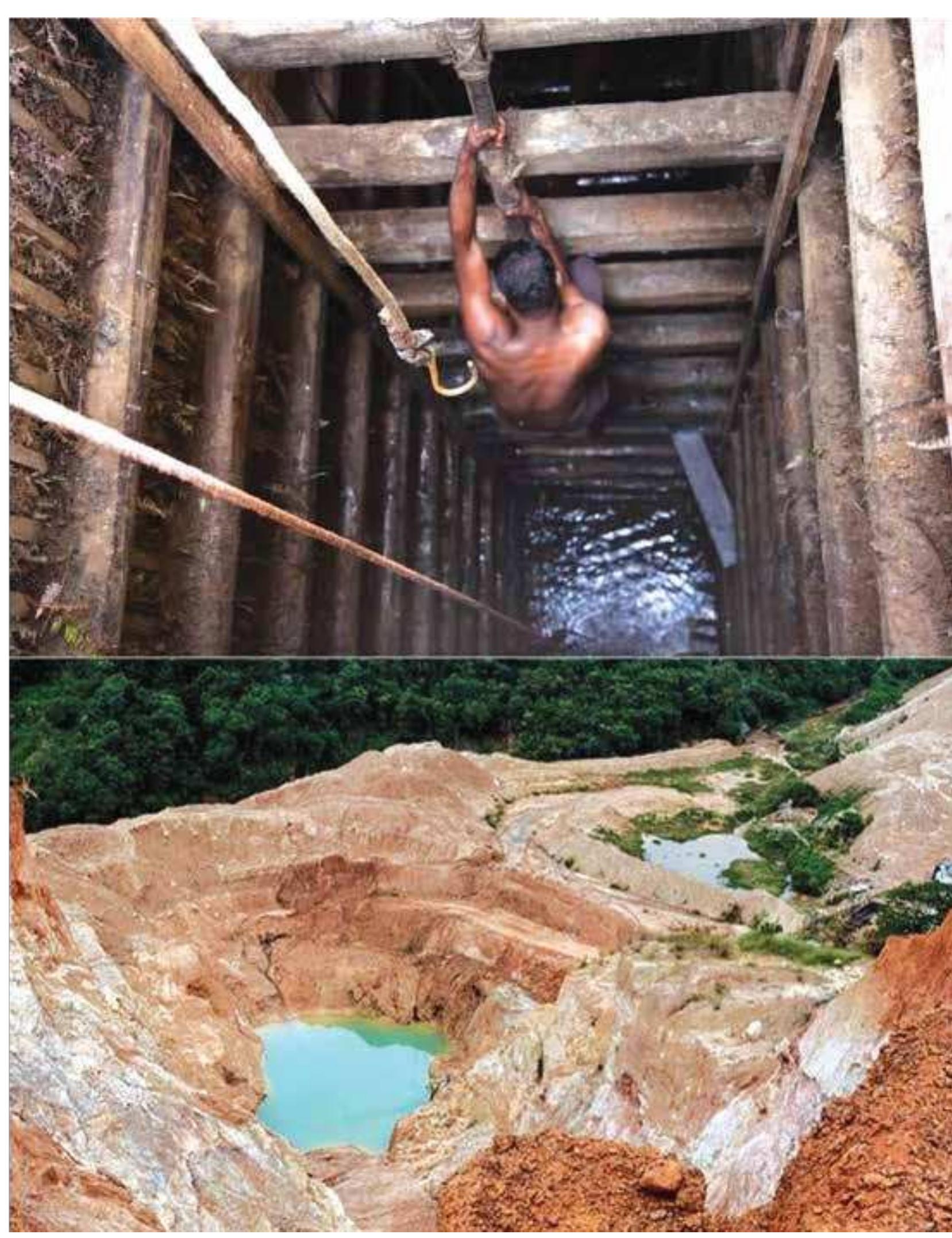 A: [top] vertical mining extraction gem pit. [bottom]