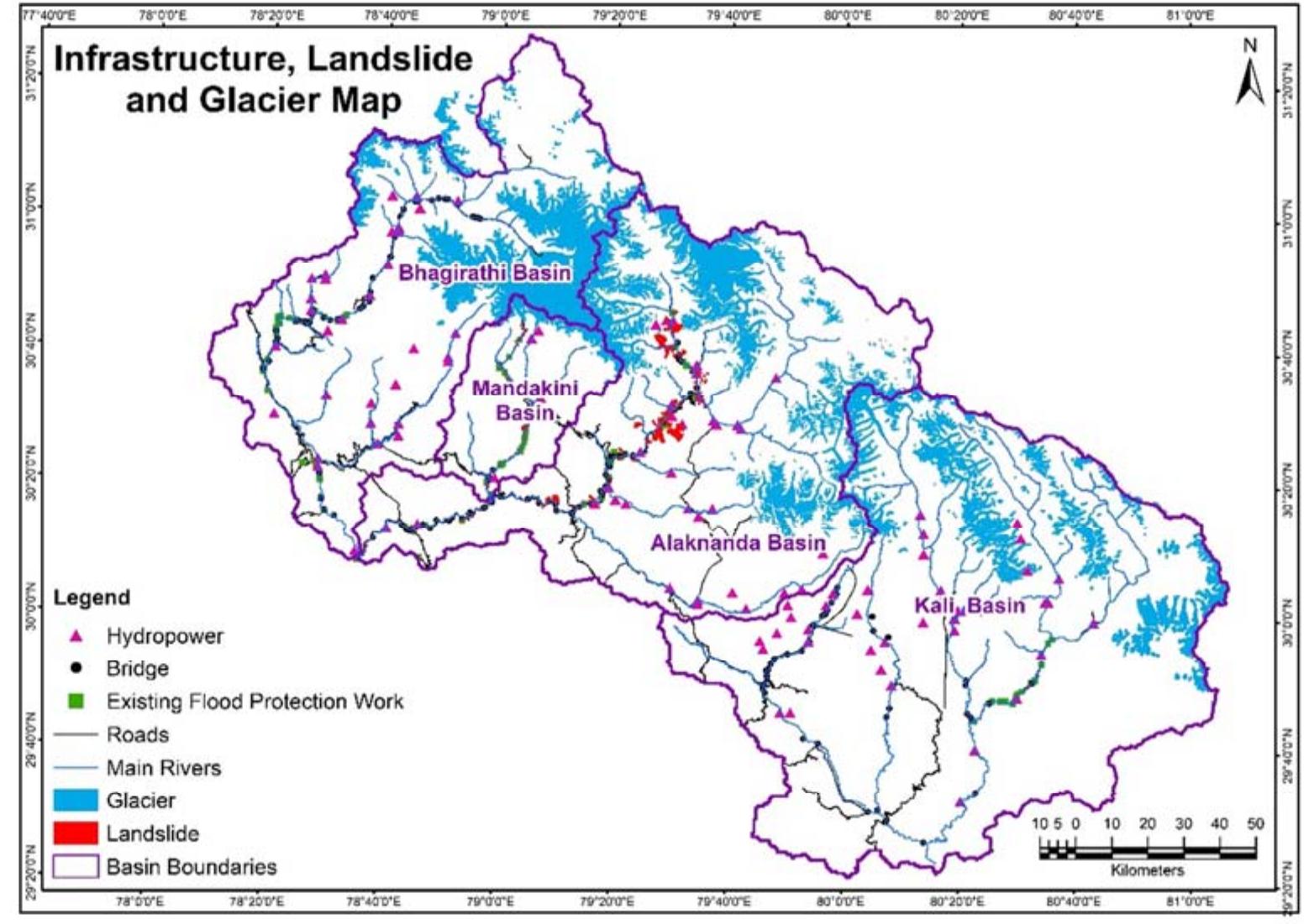 Generalized overburden map of river basins. geomorphology is