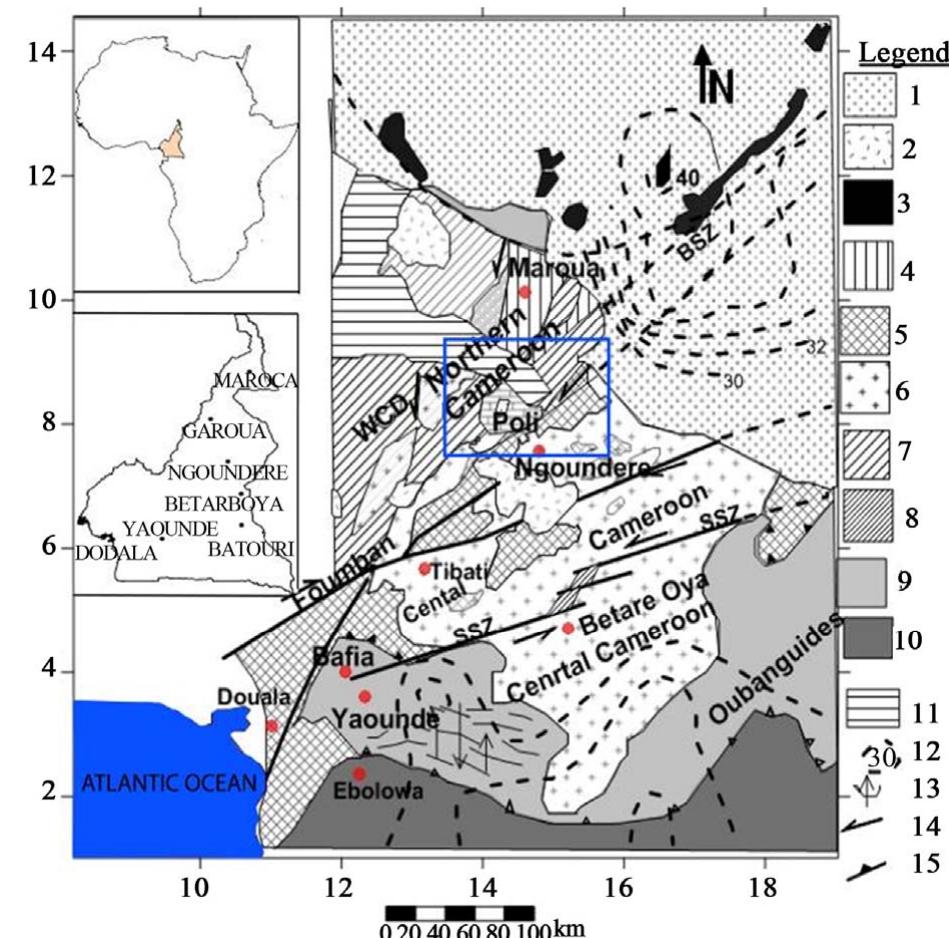Lithostructural map of cameroon (modified from 24]) showing