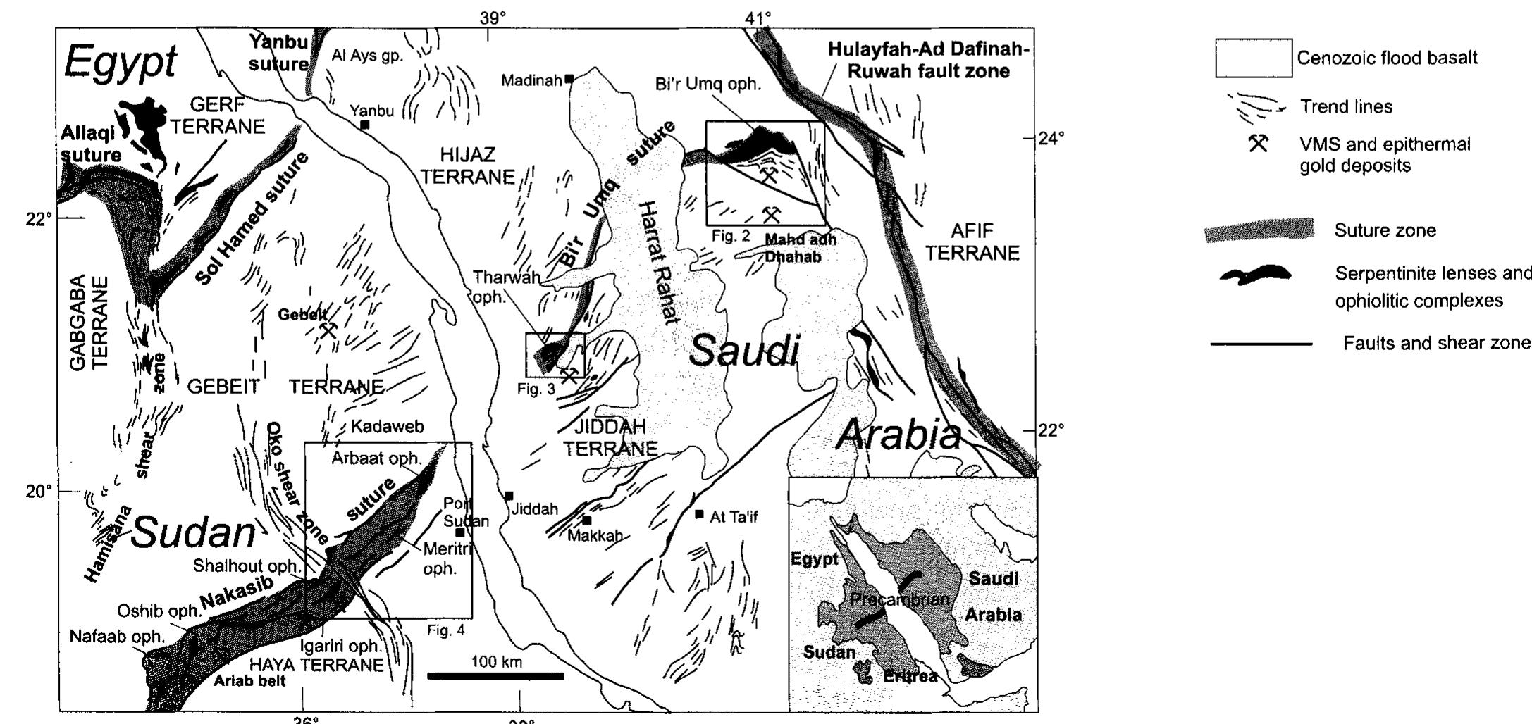 Ig. 1. the bir umgq-nakasib shear zone and associated