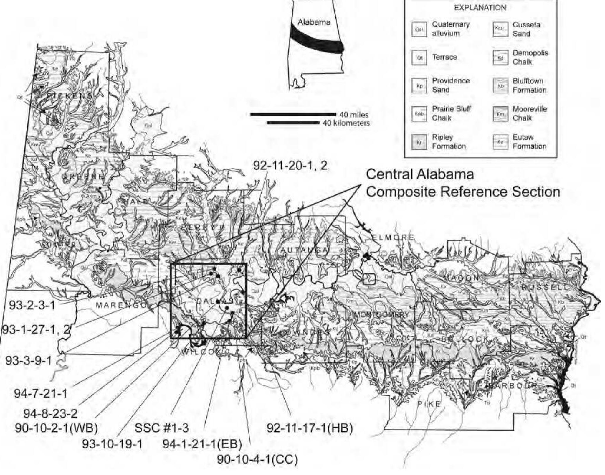 I i en ee geologic map of the marine upper cretaceous
