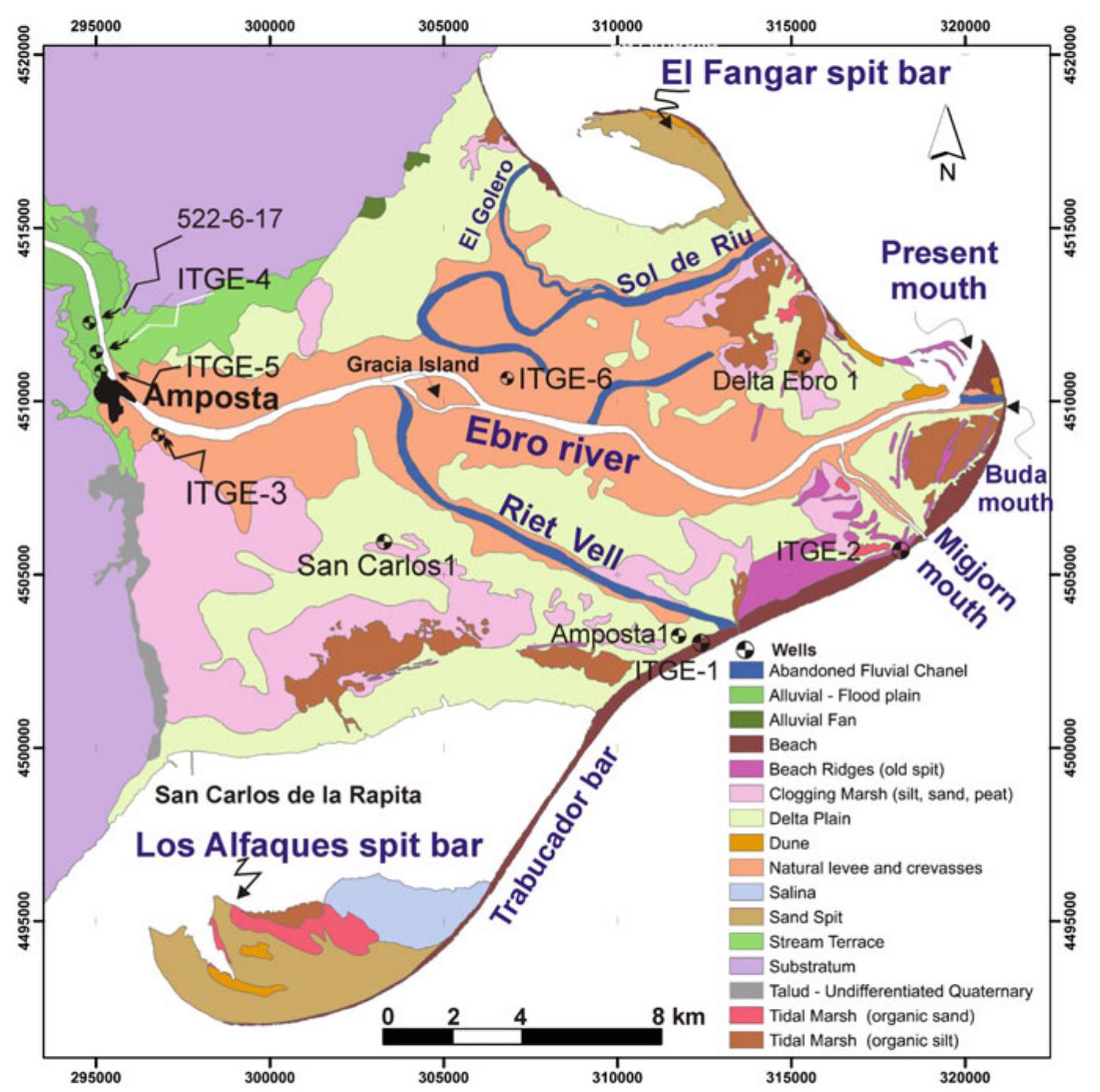 4 map of the ebro delta showing the different