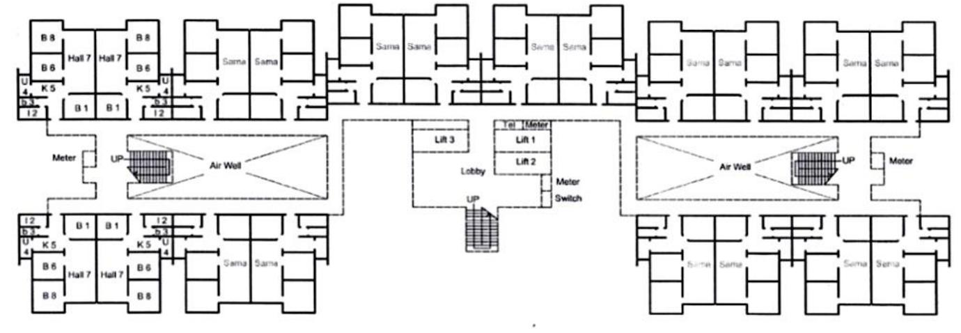 Typical floor plan of the case study php buildings source: