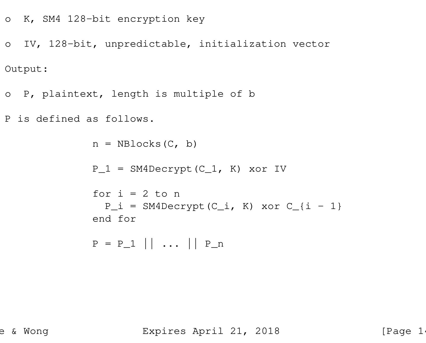 Table 3 - The SM4 Blockcipher Algorithm And Its Modes Of