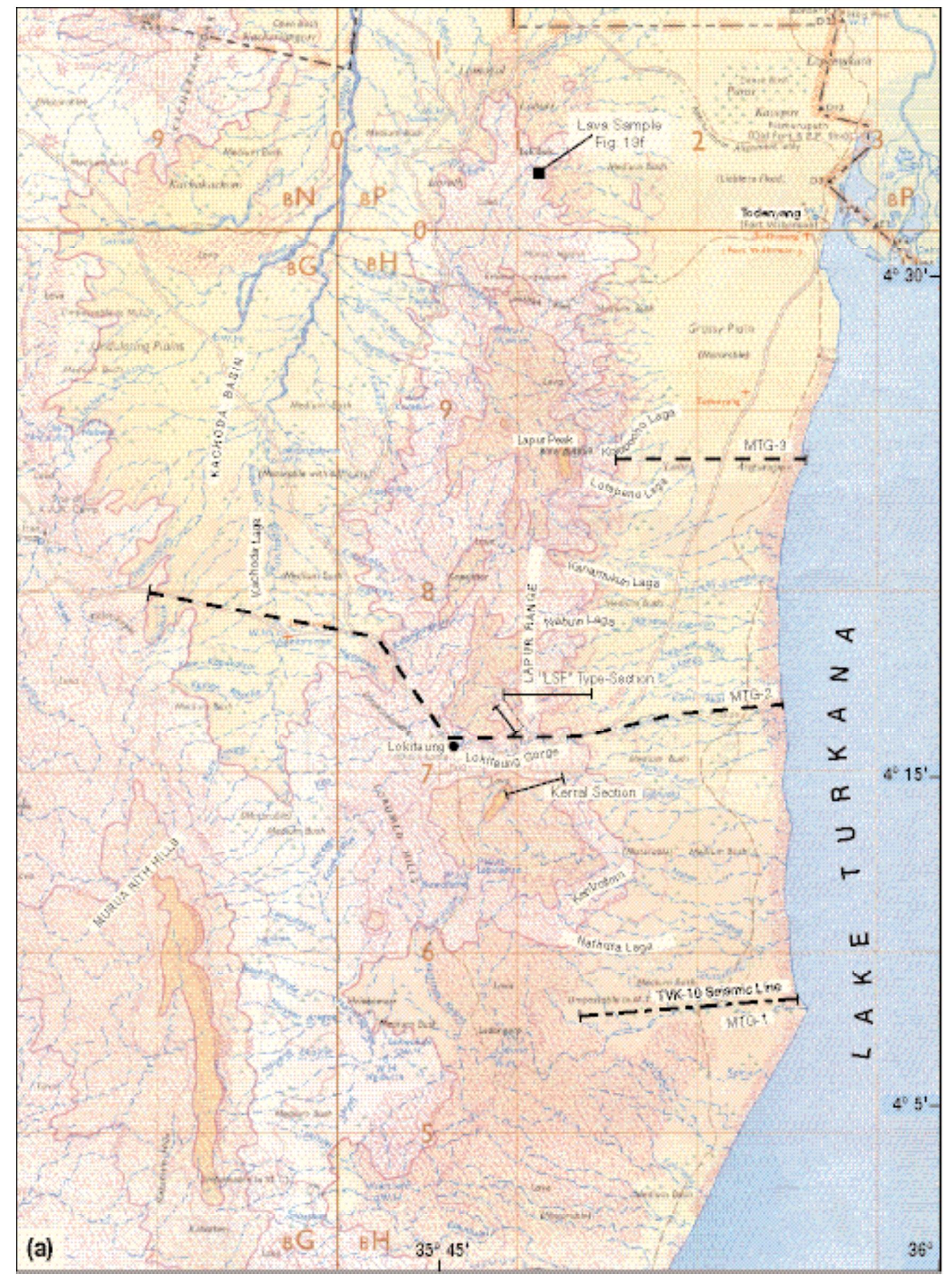 (a) topographic map (scale 1:250,000) of the northwest part