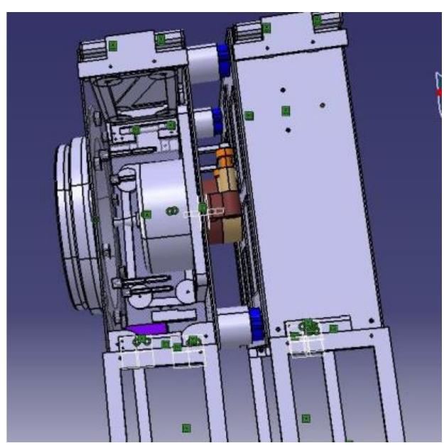Position of thruster in satellite design of the propulsion