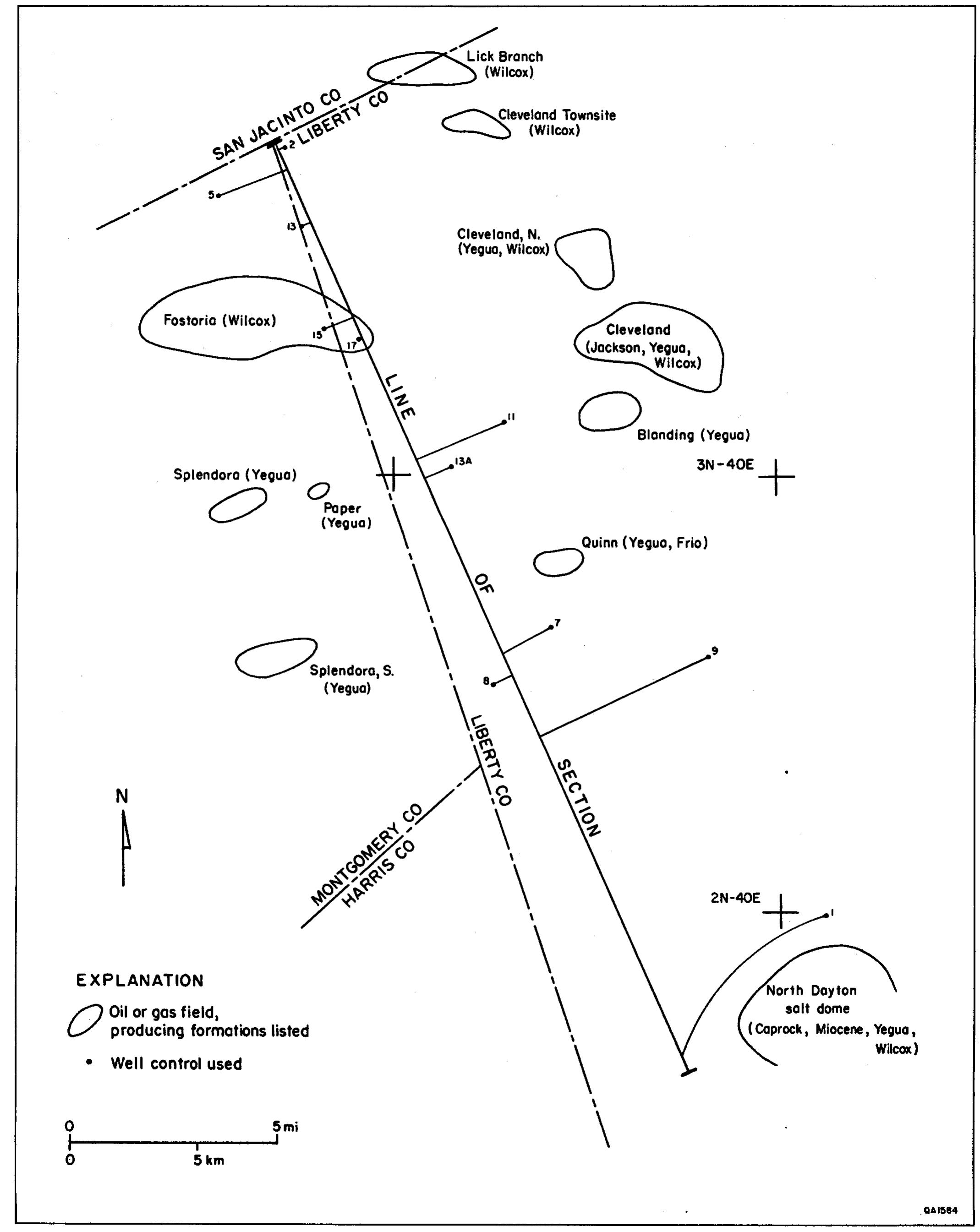 Map of fostoria area, liberty and montgomery counties,