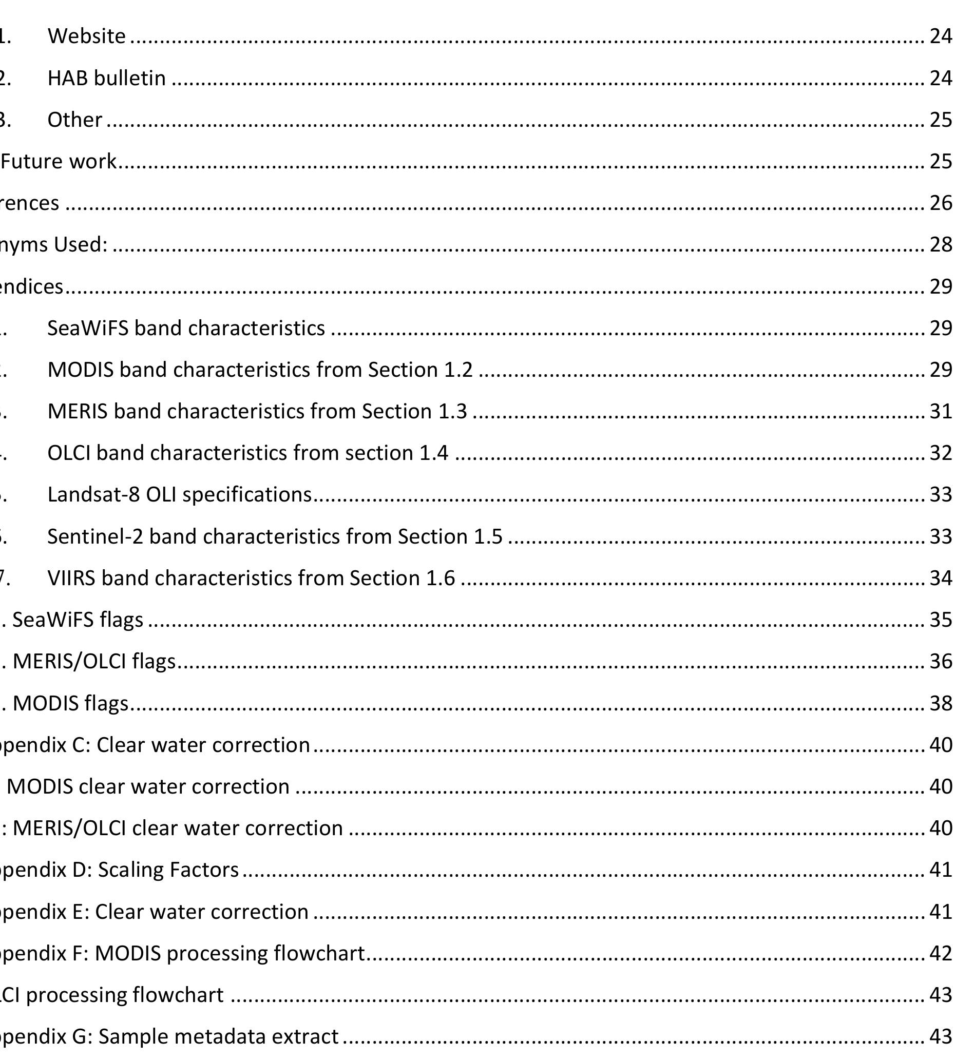 Table 2 - Harmful Algal Bloom Forecasting Branch Ocean Color