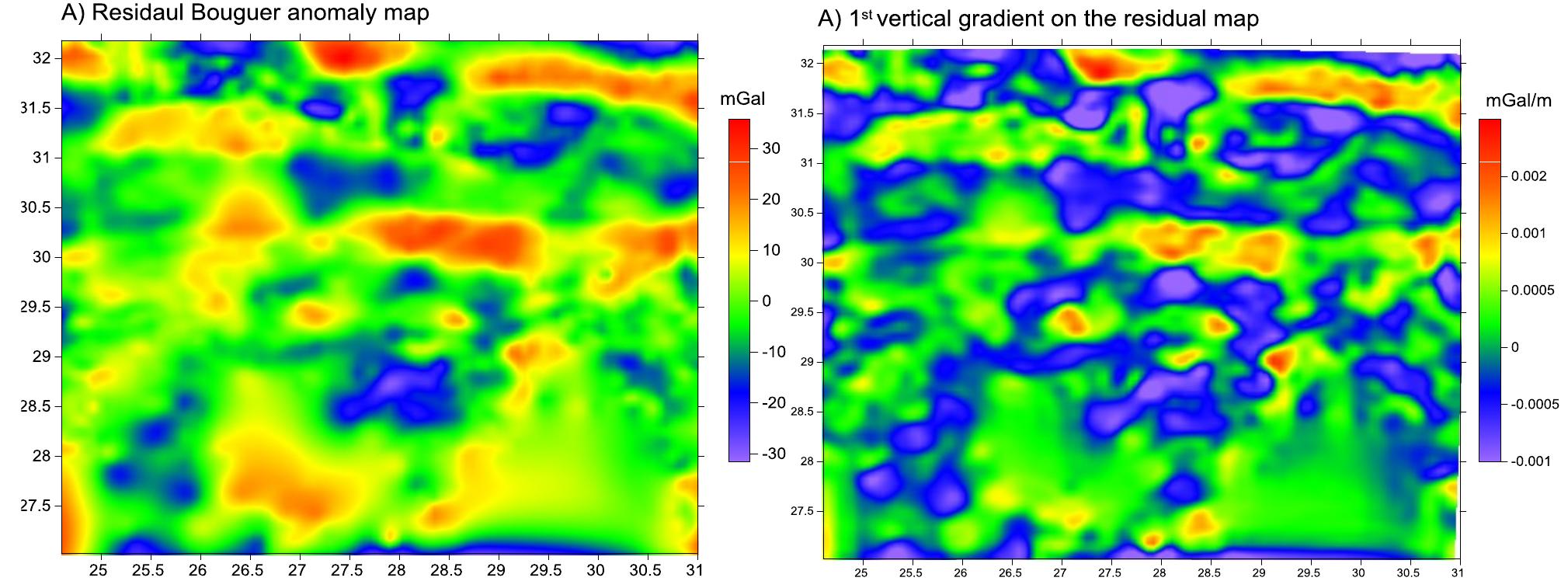 A) bouguer anomaly map of the north western desert after