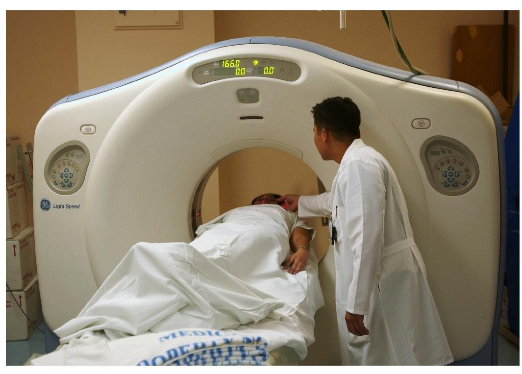 Illustration of the computed tomography scan (ct) procedure.