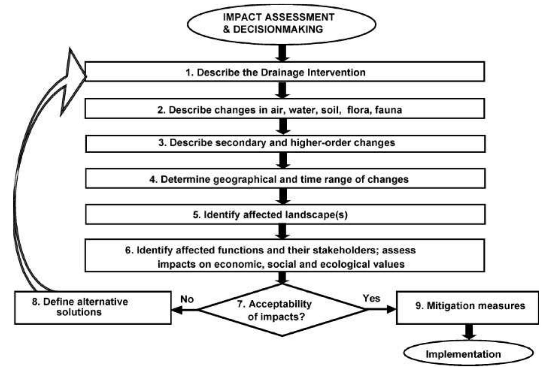Flowchart for impact assessment and decision making step 2: