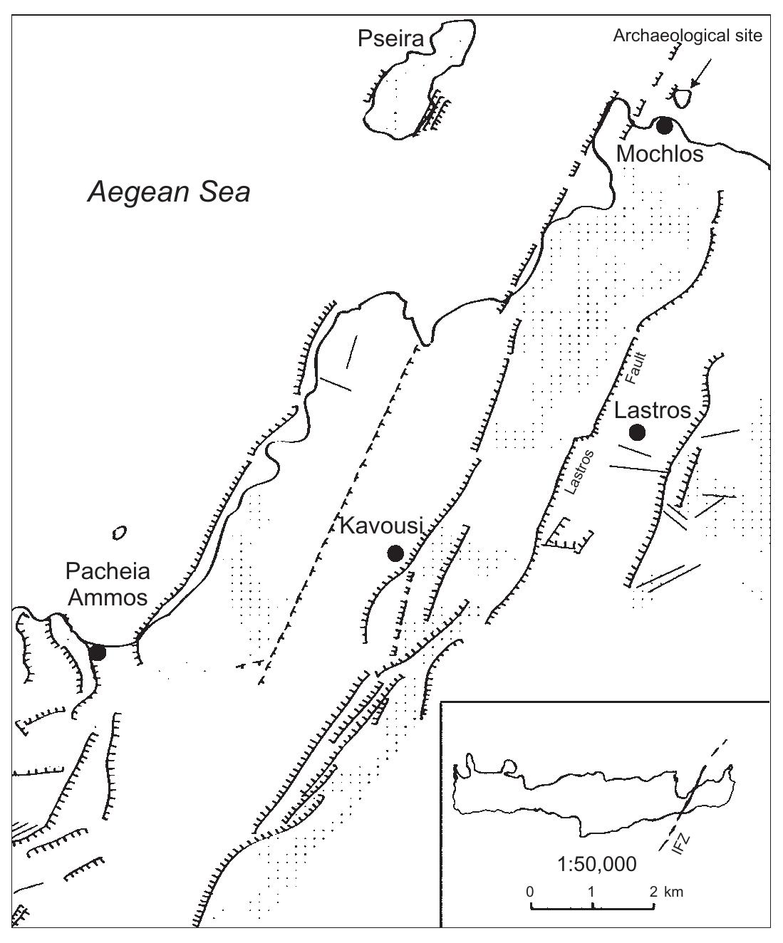 Tectonic map of the ierapetra fault zone (ifz) crossing