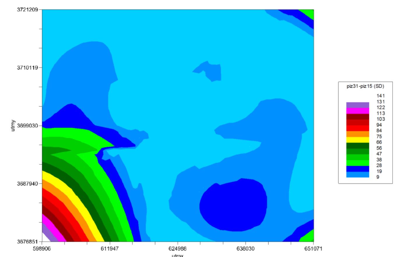 Iso standard deviation map after adding boreholes ps and pai