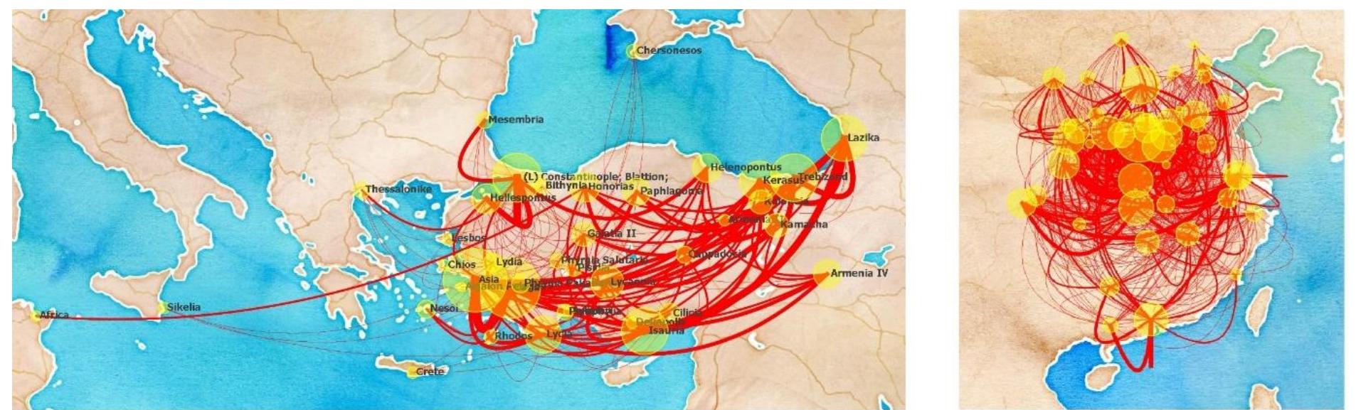 Network model of the connections between provinces of the