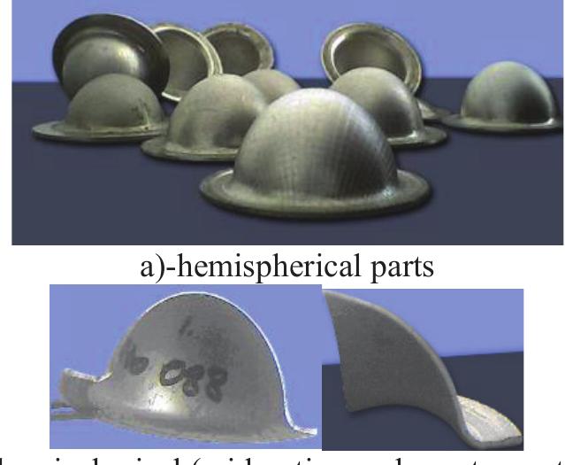 The studied part, shown in fig. 1, is hemispherical with