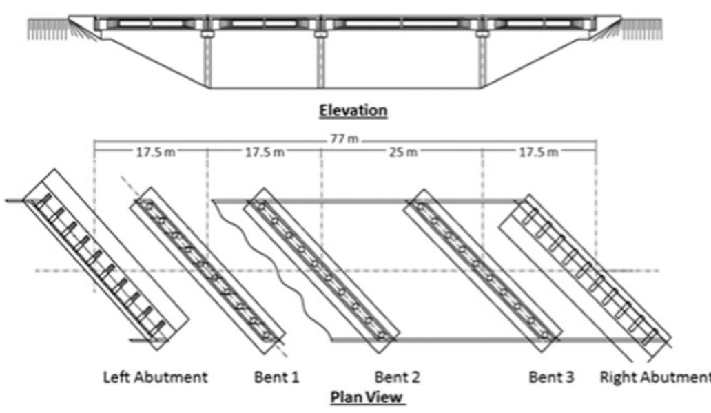 Configuration of bridge bents and abutment. fig. 14. maximum