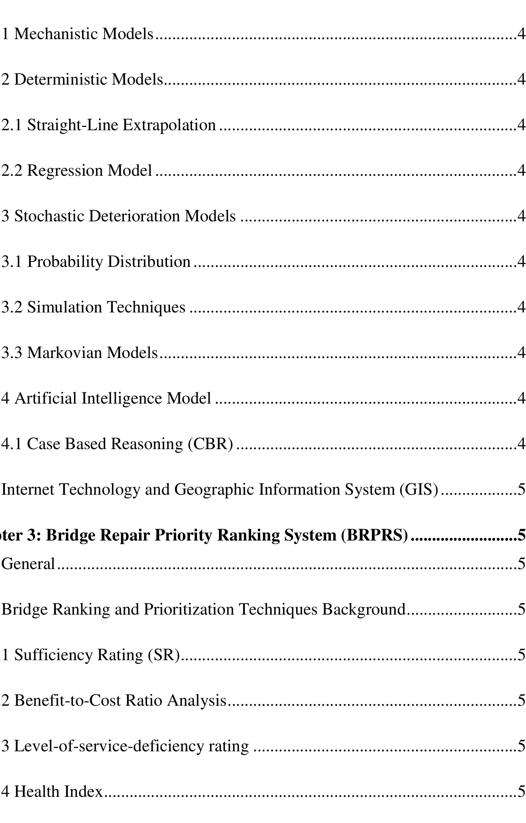 Table 2 - New Model for Bridge Management System (BMS):