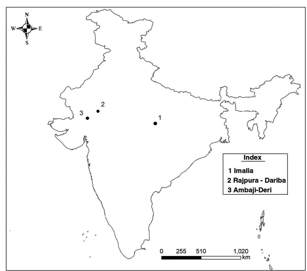 Geological map of india showing location of depo-