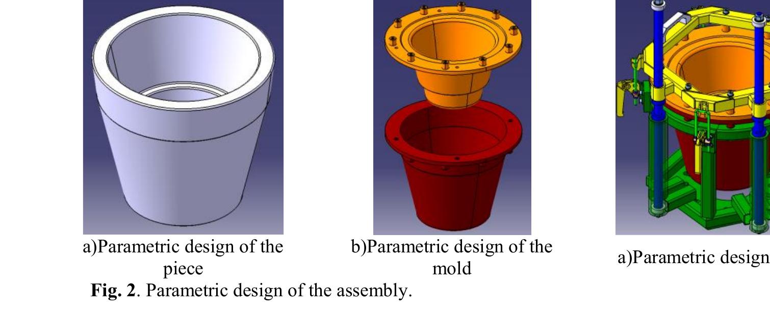 The parametrical design of molds in catia v5 r17 follows the