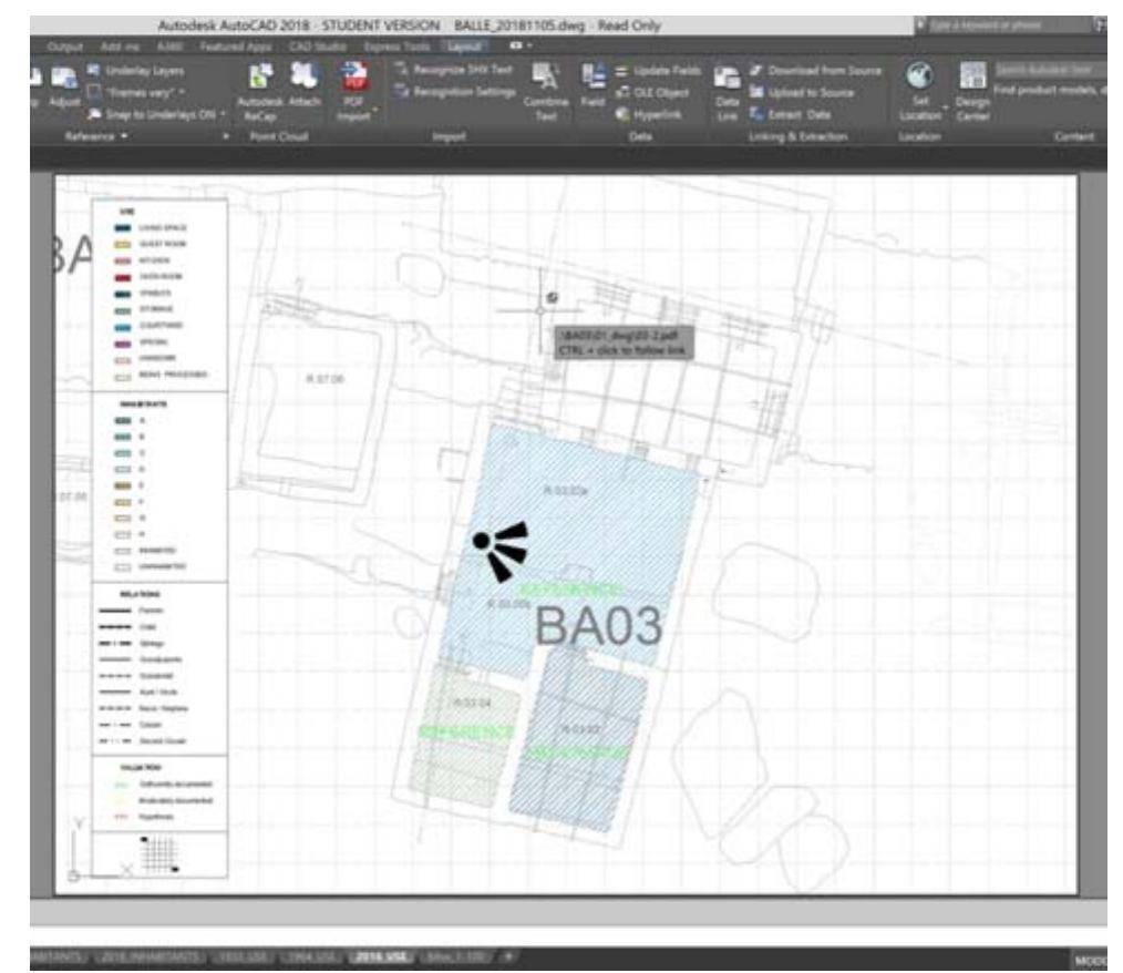Hyperlink connecting the fotos and drawings with the model