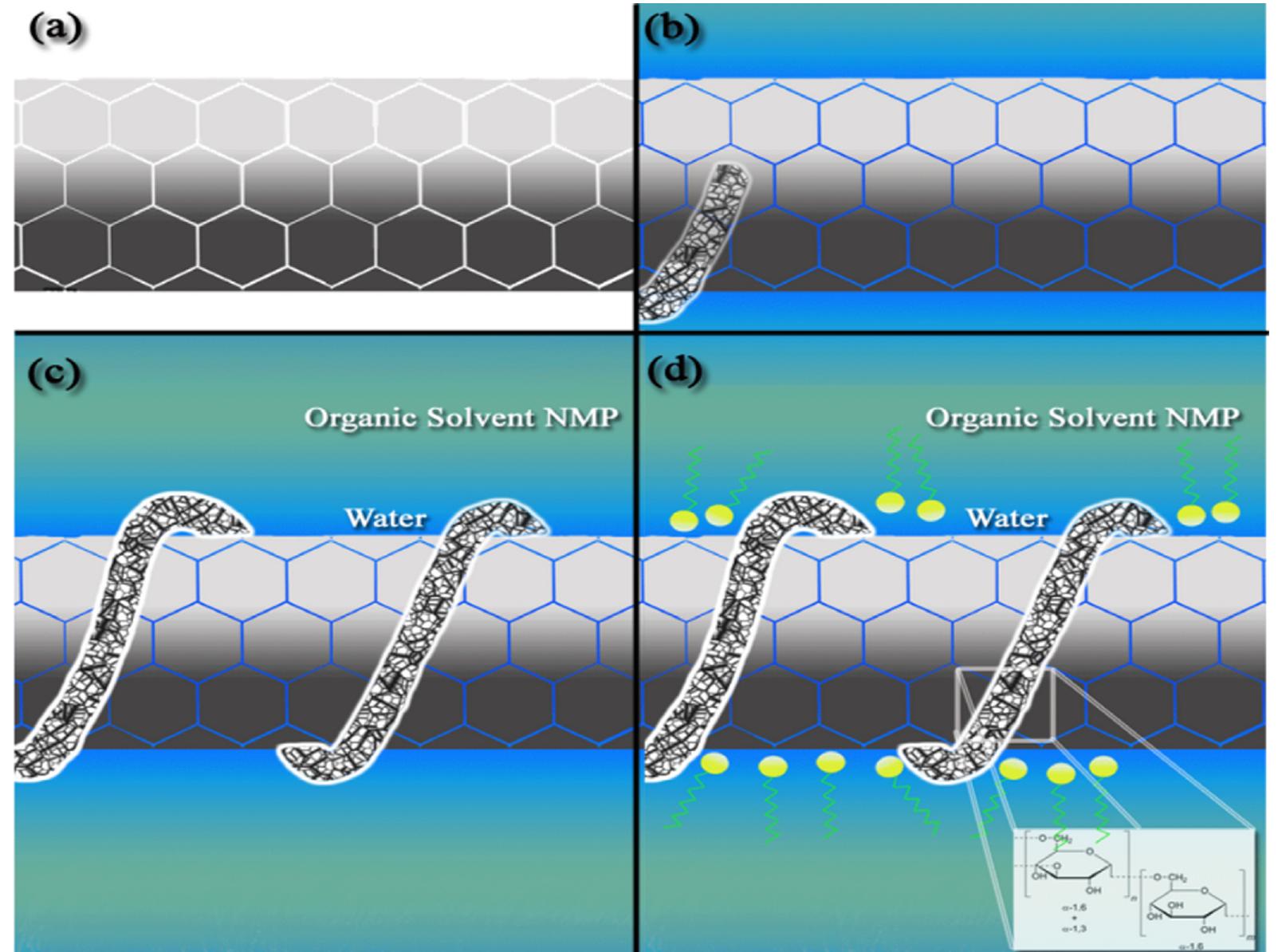 Schematic formation mechanism of a polymer around a carbon