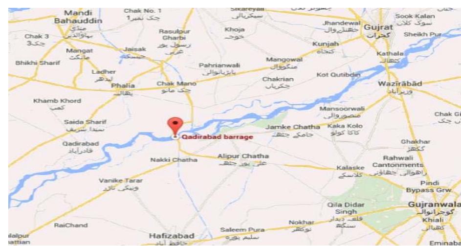 Map of river chenab including the study area river chenab