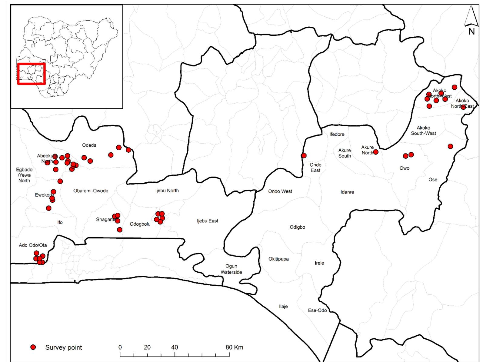 Map showing the study area. source: iitta-gis unit (using