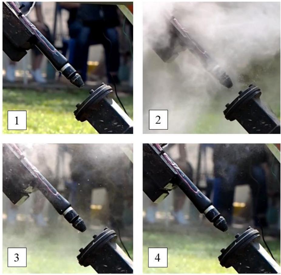 Water jet firing test on composite barrel prototype