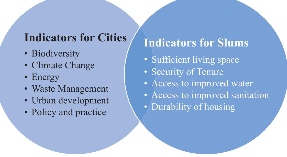 11 differences between indicators of cities and slums.