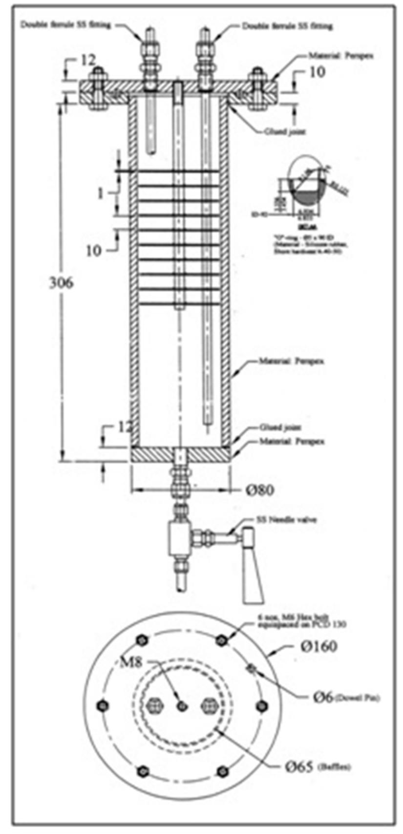 Schematic diagram of the sampling bottle.