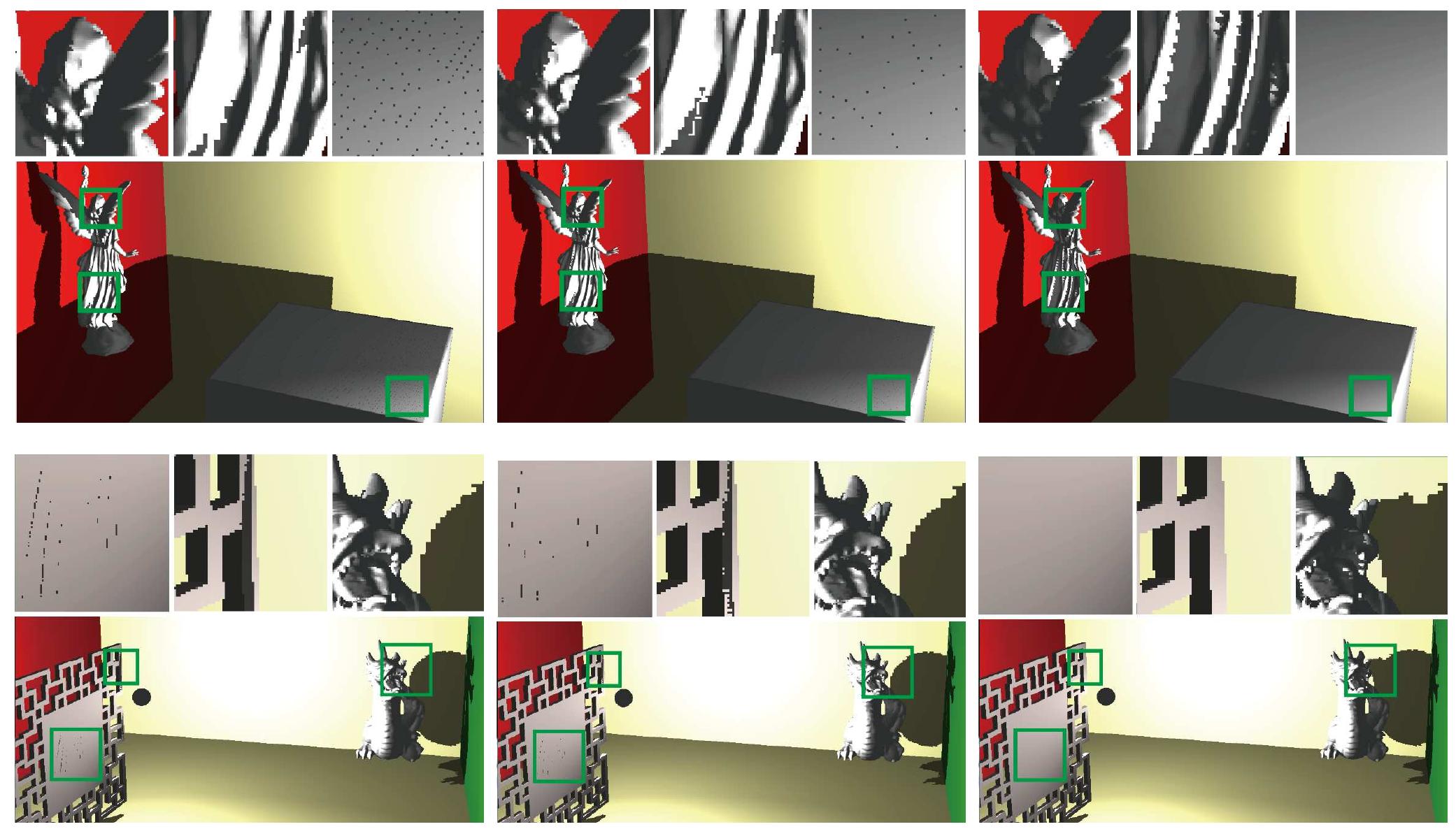 Comparison between our depth bias algorithm and commonly