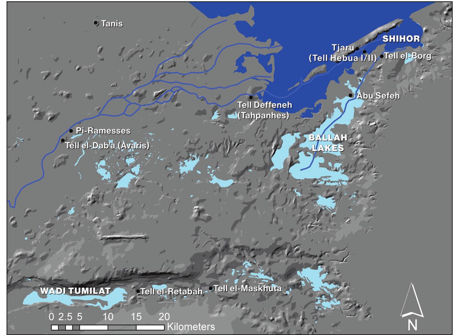 Topographical map of the north-east delta with new nile