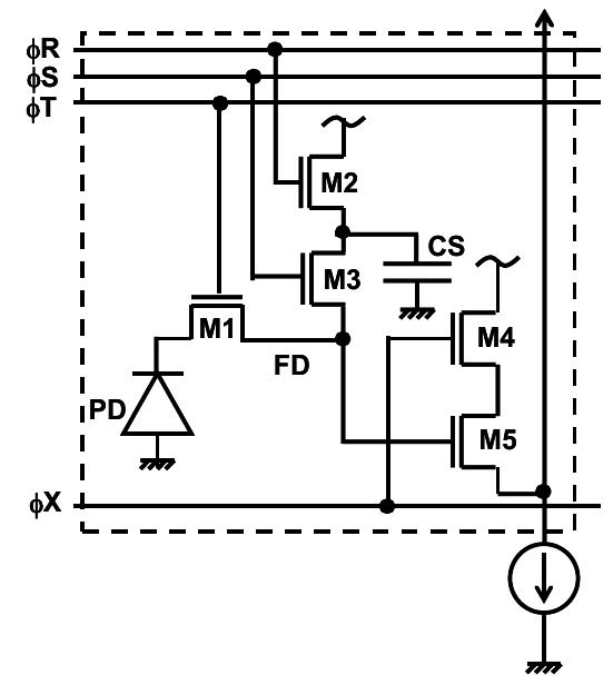 Shows a pixel schematic circuit diagram adopted for the wide