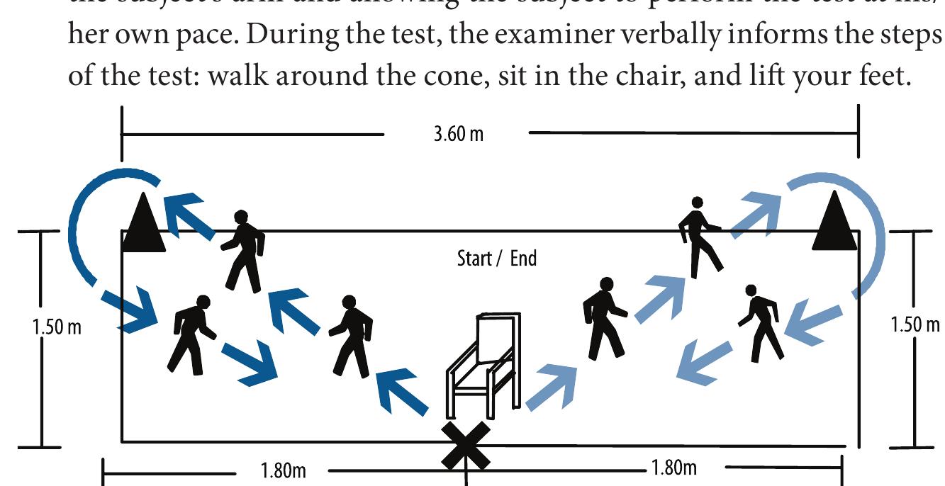 Schematic drawing of the agility and dynamic balance test