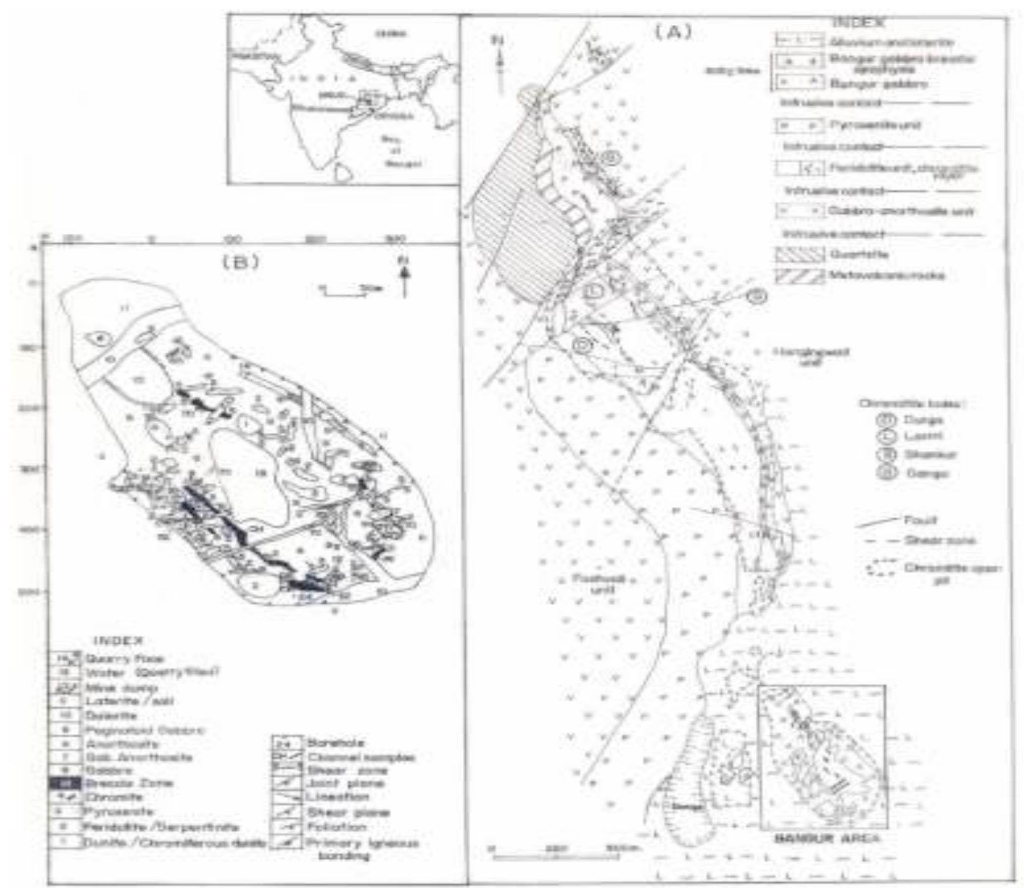 Geological map of baula-nuasahi-bangur ultramafic complex