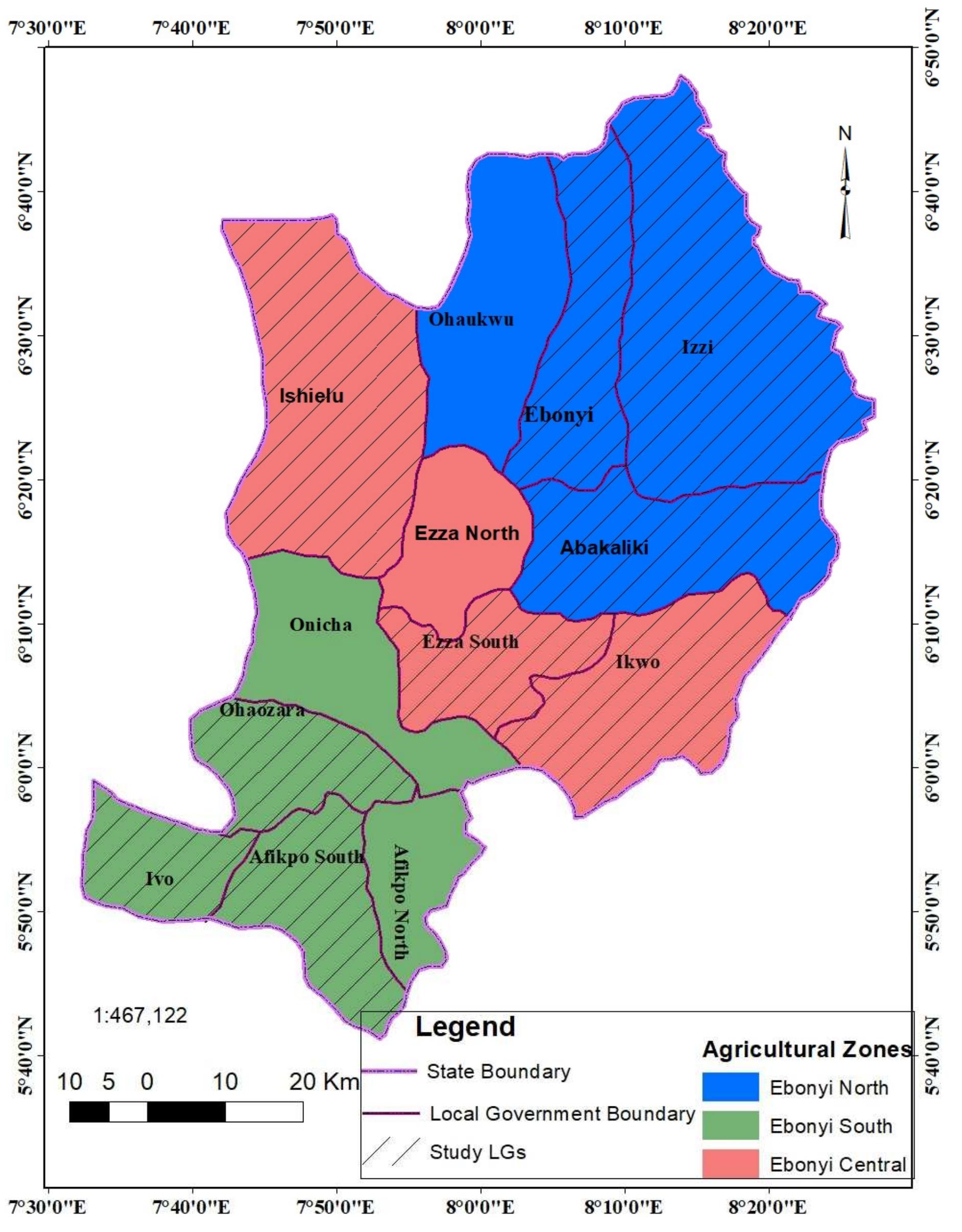 Map of ebonyi state showing the lgas.