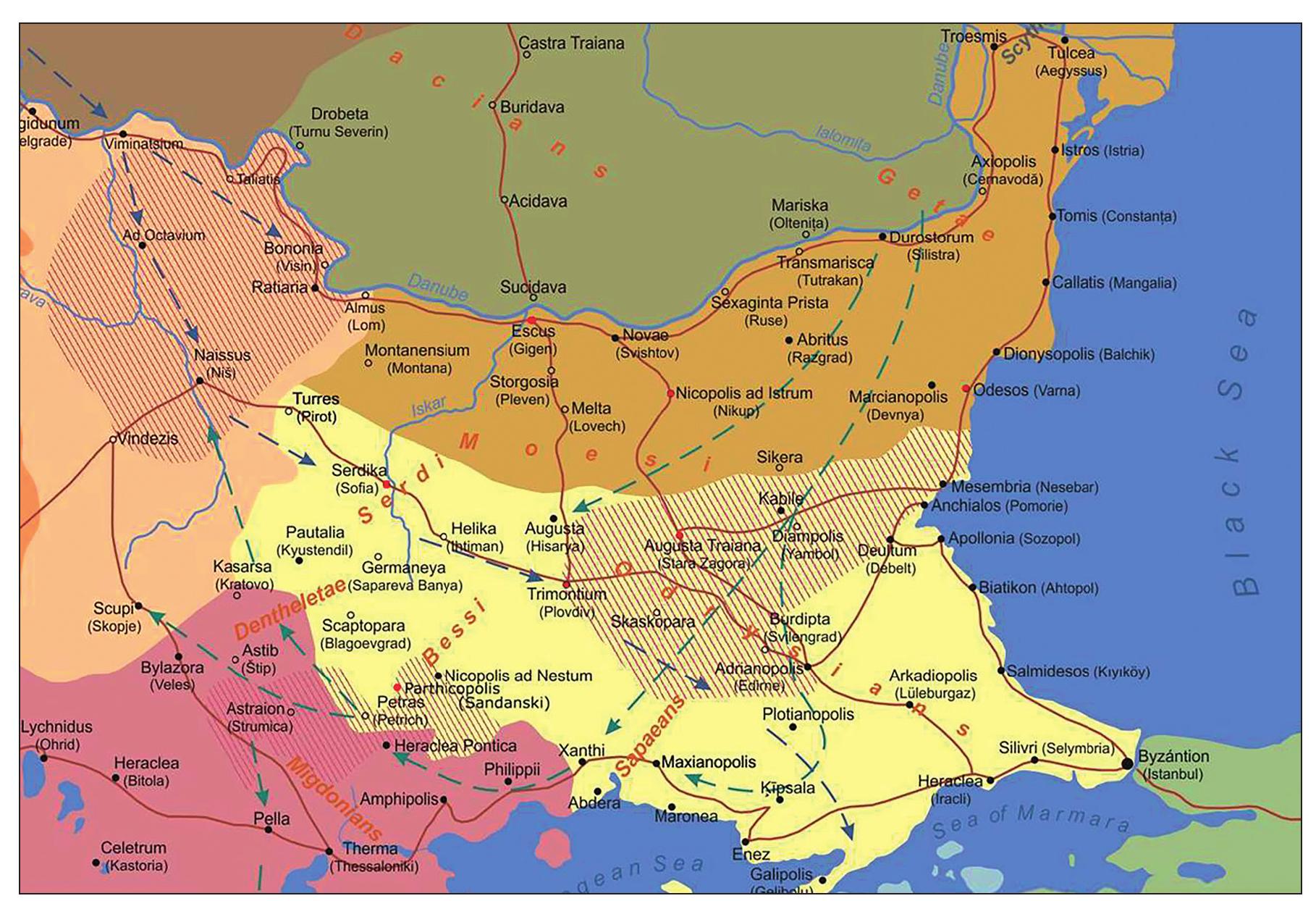 | map of the balkan provinces of the roman empire from the