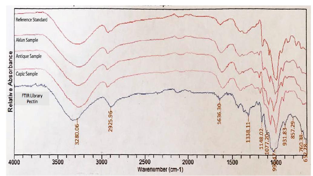 Fourier transform infrared spectra of fucoidan reference