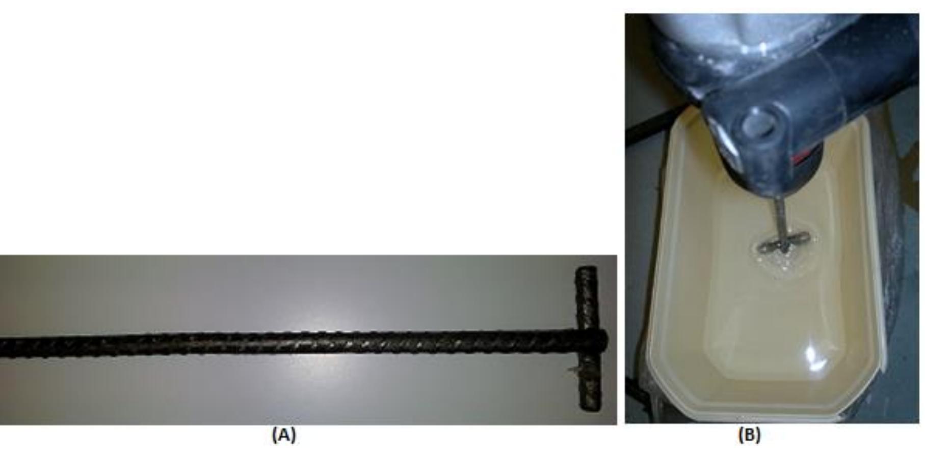 -16. (a)-mixer (t-shaped steel rod). (b)-mixing process