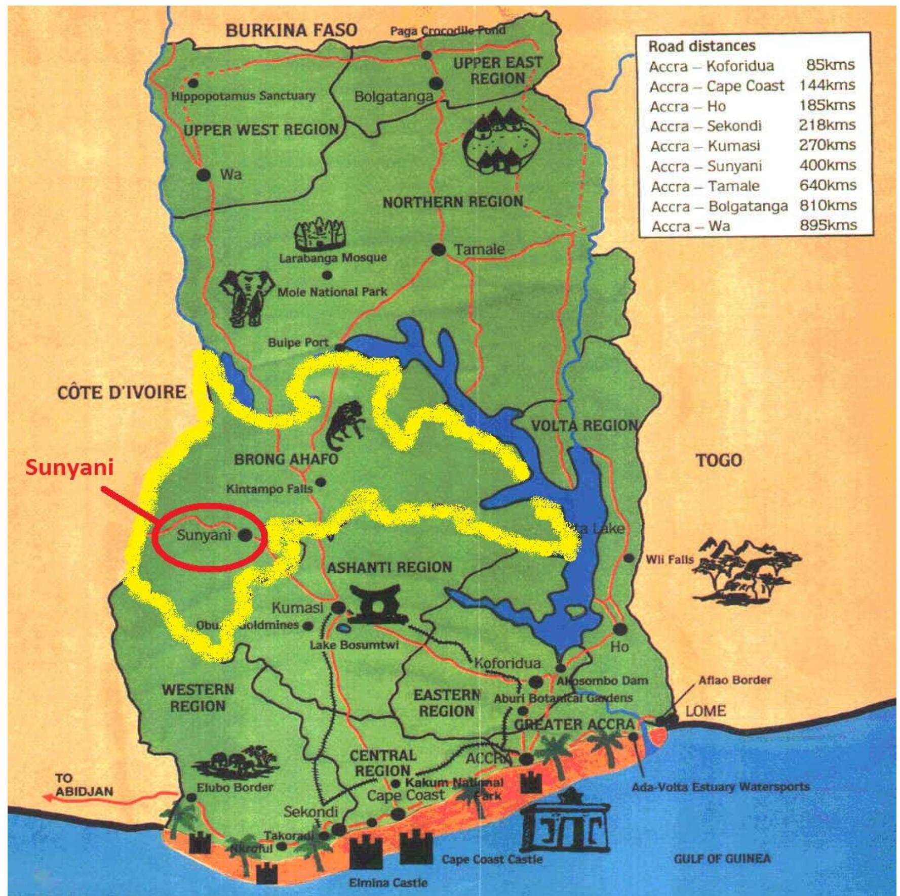 ‘igure 1: map indicating sunyani location in ghana. figure