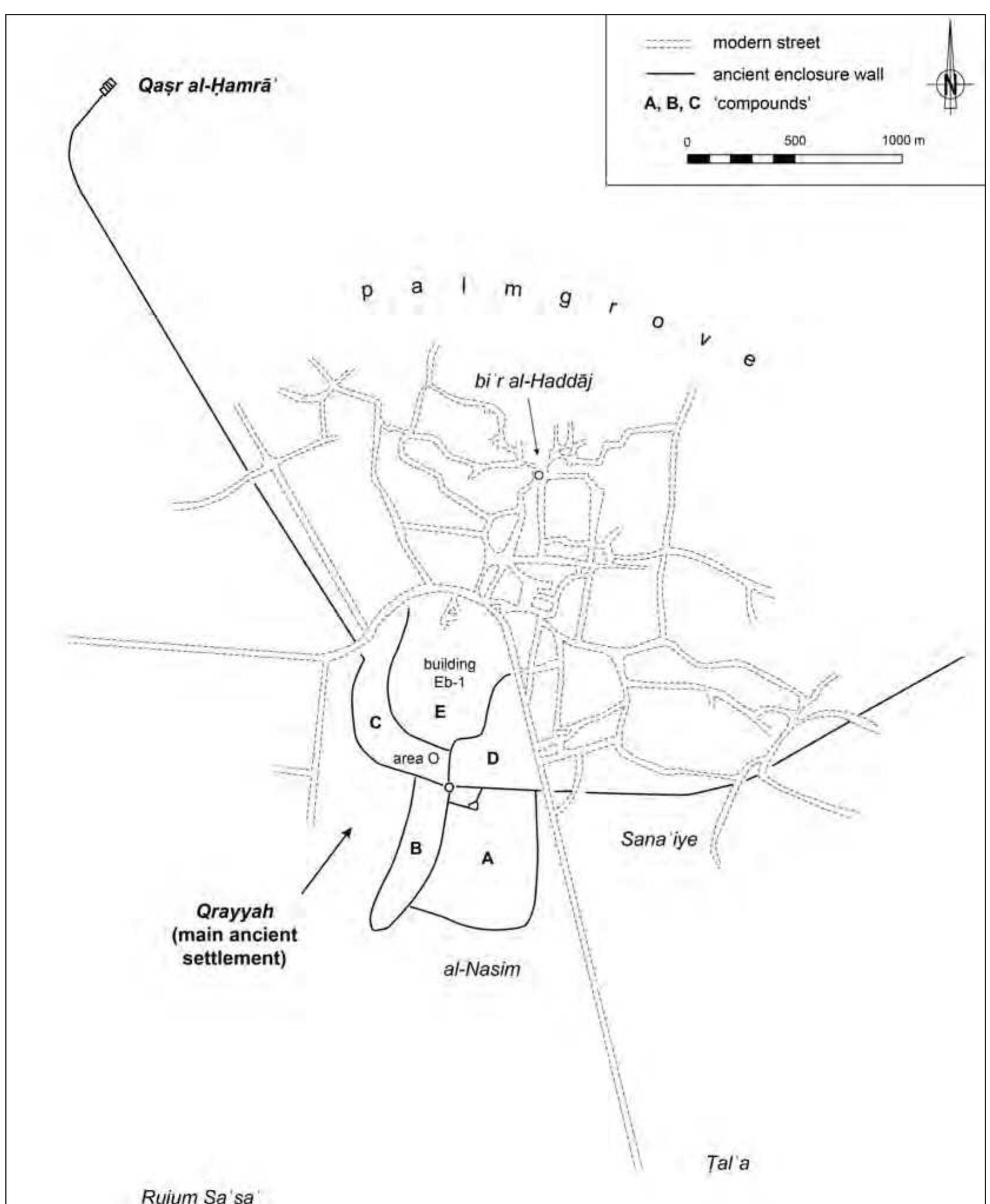 General map of tayma’ showing the main areas discussed in
