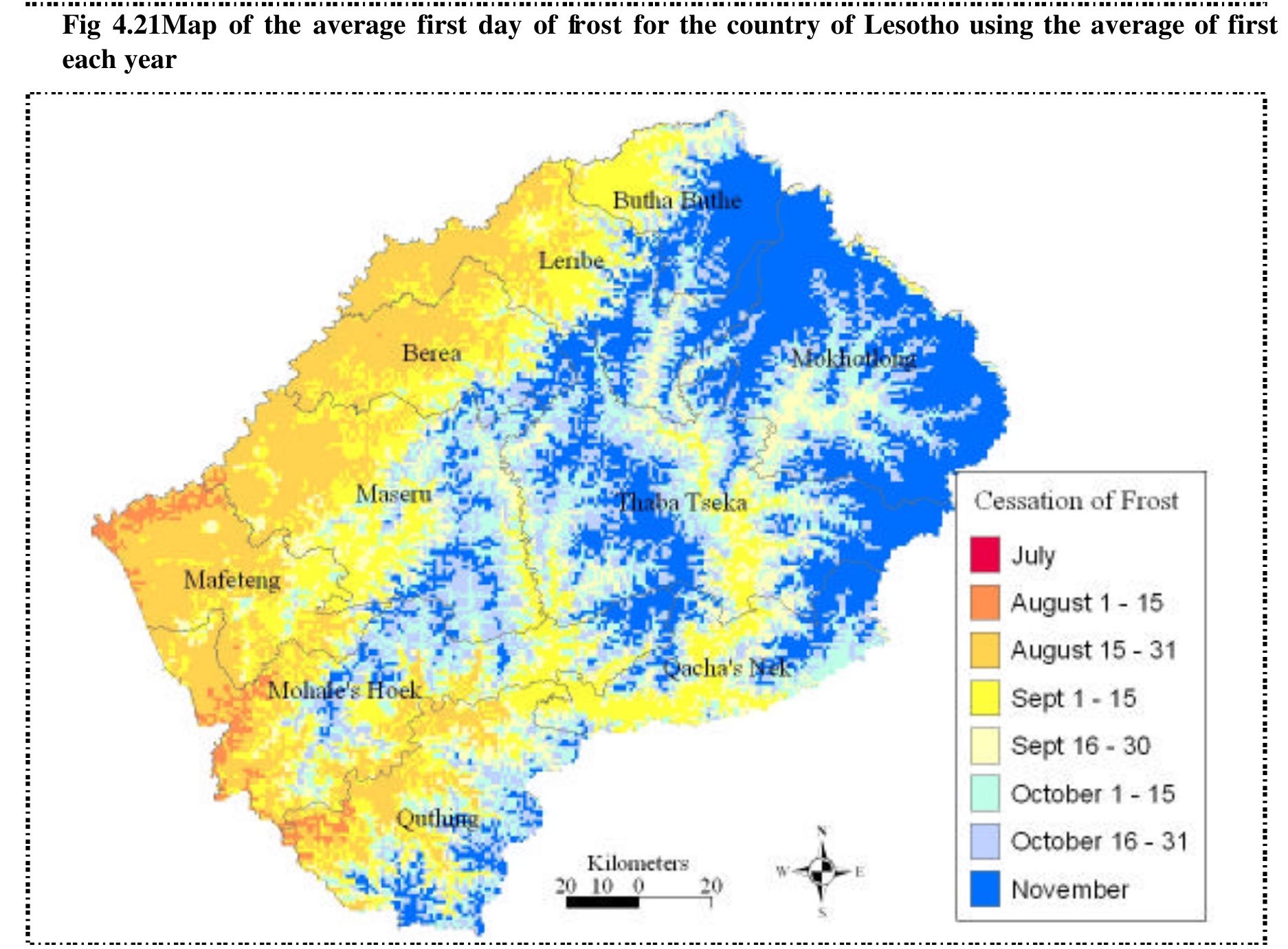 22 map of the average last day of frost for the country of
