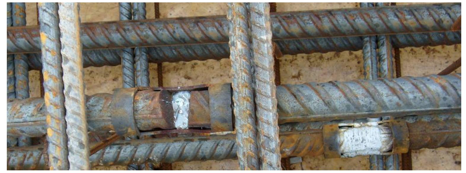 Welded joints were finally executed on site with the aid of