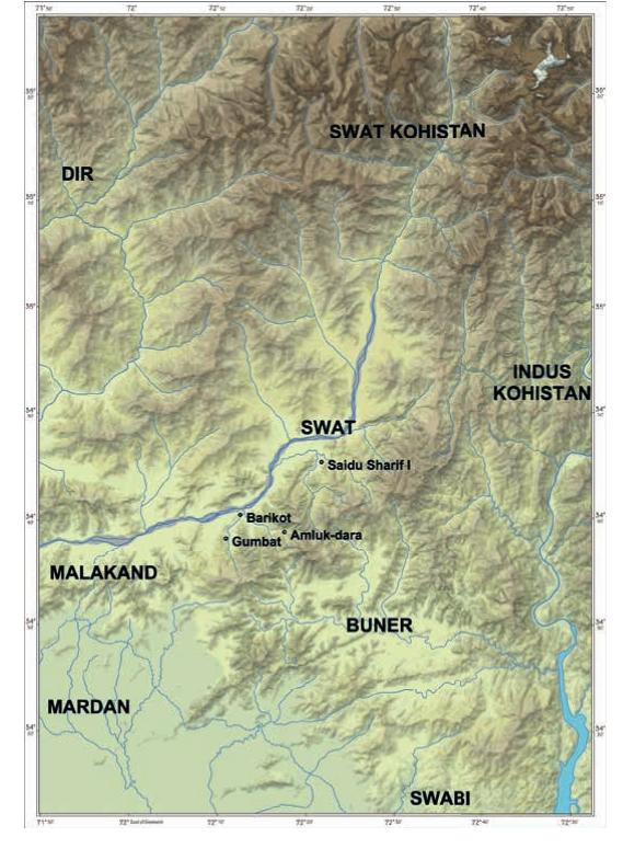 Pig. 4 map of swat (courtesy ismeo; map by k. kriz an d.