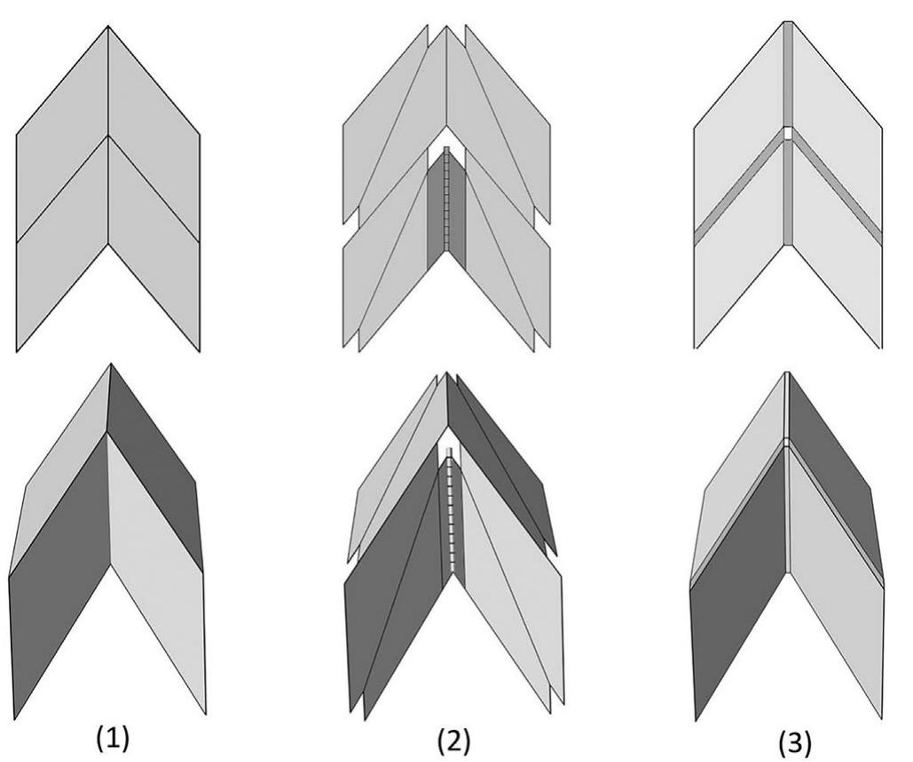 Conventional origami and origami-based structures. 1)
