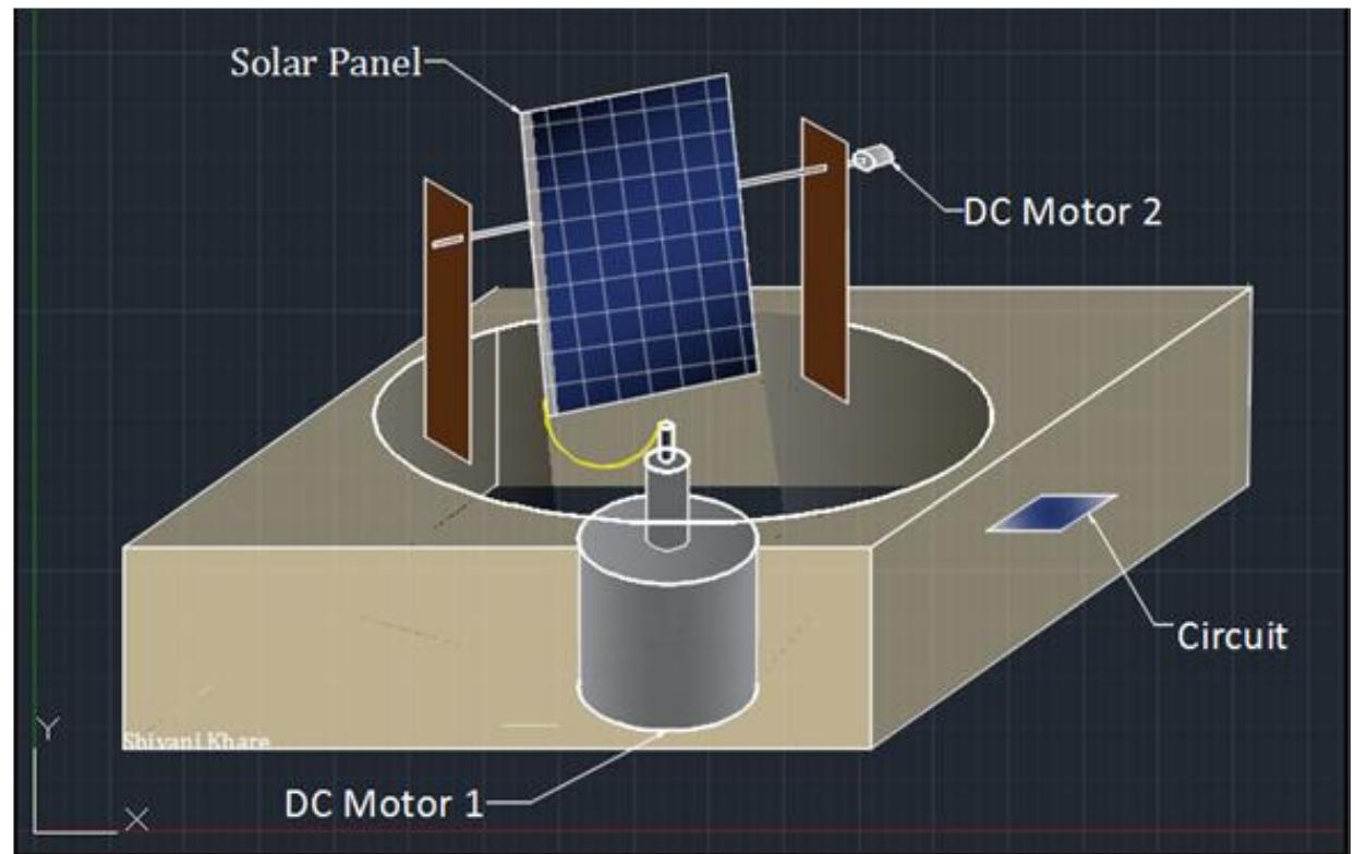 1 Design Of Solar Tracking Solar System Using Autocad