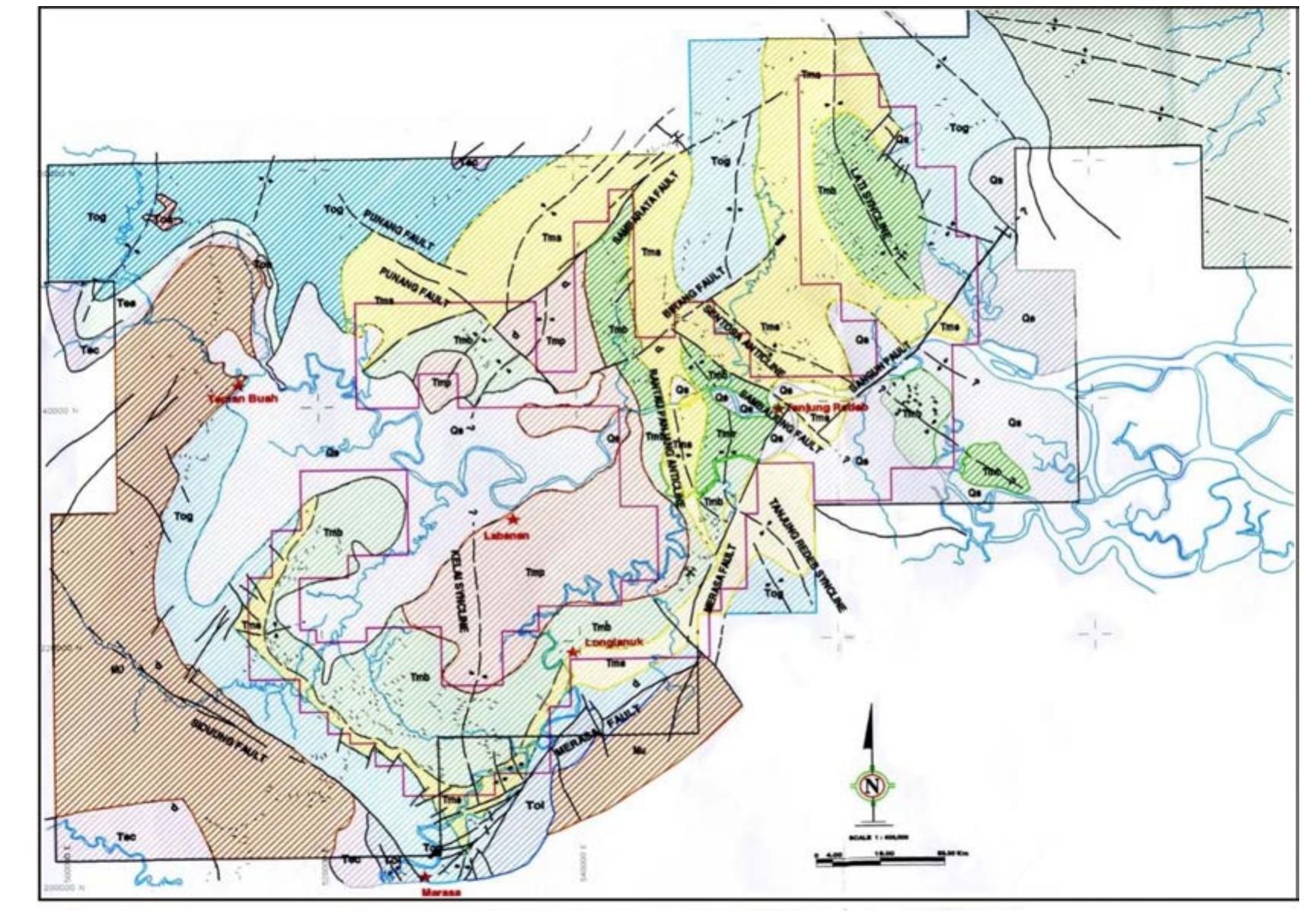 Geological map of the study area and its surroundings (after