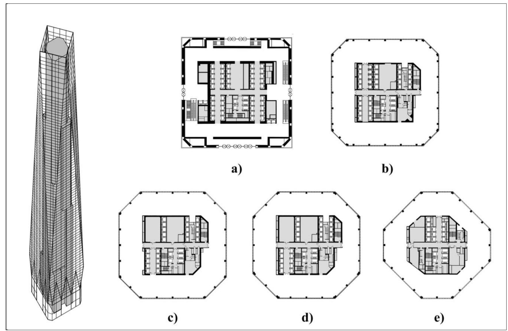 One world trade center: main structure and floor plans: (a)